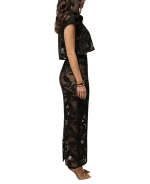 JLUXLABEL Bali Nights Embroidered Top - Black