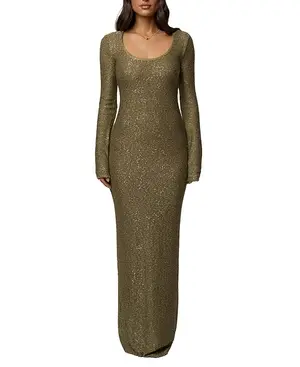 JLUXLABEL Muse Sequin Maxi Dress - Lime