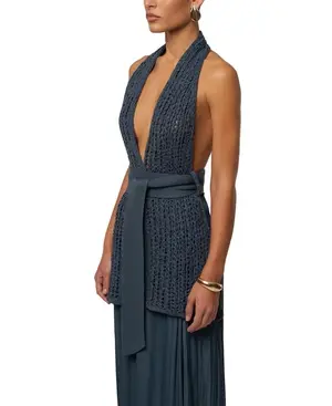 JLUXLABEL Low Tide Crochet Top