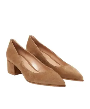 GIANVITO ROSSI Solid Suede Pumps - Brown