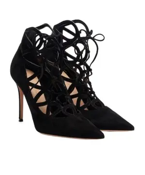 GIANVITO ROSSI Elisa 95 Suede Lace-up Pumps