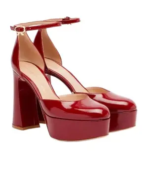 GIANVITO ROSSI Patent Leather Platform Pumps - Red