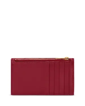 Saint Laurent Cassandre Fragments Flap Card Case In Lambskin