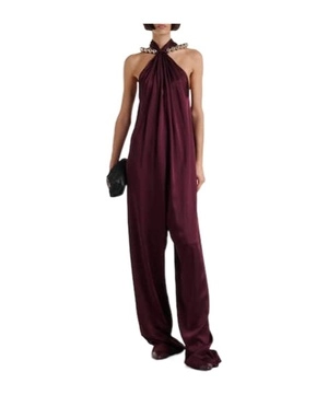 Stella McCartney Embellished Halterneck Satin Jumpsuit