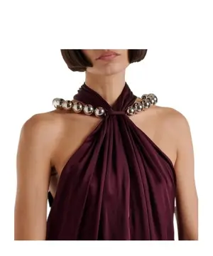 Stella McCartney Embellished Halterneck Satin Jumpsuit