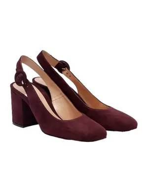 GIANVITO ROSSI Suede Slingback Pumps - Brown