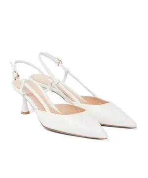 GIANVITO ROSSI Leather Slingback Pumps - White