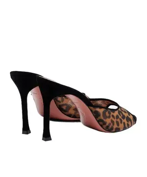 Amina Muaddi Leopard-print Mesh Mules