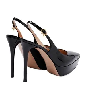GIANVITO ROSSI Patent Leather Platform Slingback Pumps