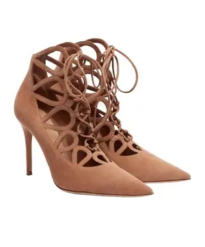 GIANVITO ROSSI Solid Suede Pumps - Brown