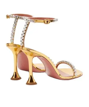 Amina Muaddi Embellished Leather Sandals
