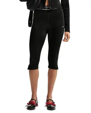Nike Chill Jersey Tight High Rise Capri Leggings - Black/white