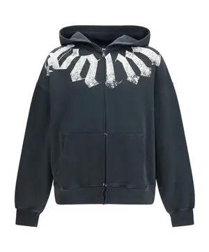 Palm Angels Zip-up Hoodie - Black