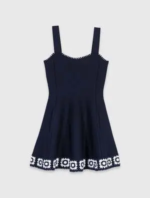 Maje Dress With Crochet Panels
