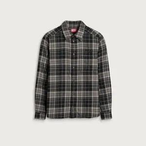 DIESEL® Stone Washed Check Shirt - Black