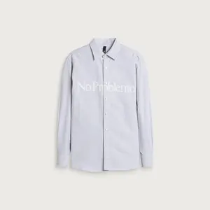 NO PROBLEMO Oxford Stripe Ls Shirt - Grey