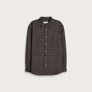 DUNST Checked Flannel Shirt - Khaki