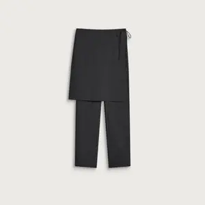 ST. AGNI Wool Sarong Pants - Dark Graphite