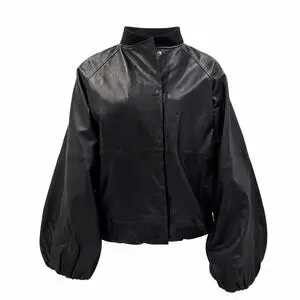 Mauritius Leather Oversized Balloon Sleeve Jacket Kylie