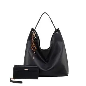 MKF COLLECTION - J'OMOR Eloa Hobo Bag With Wallet - Black