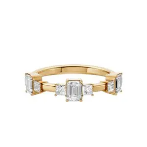 AYA FINE JEWELRY Vesper Emerald & Princess Cut Diamond Ring - Yellow