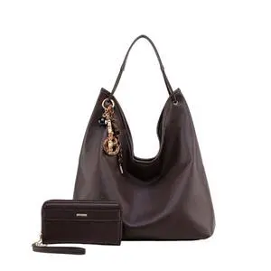 MKF COLLECTION - J'OMOR Eloa Hobo Bag With Wallet Chocolate - Brown