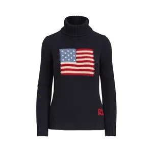Ralph Lauren Flag Cashmere Turtleneck Sweater