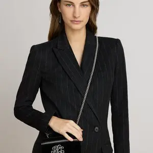 Ralph Lauren Logo Velvet Small Hallee Crossbody Bag - Black
