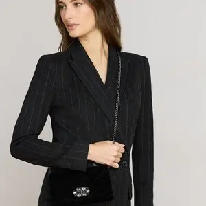 Ralph Lauren Quilted Velvet Medium Adair Ii Crossbody - Black