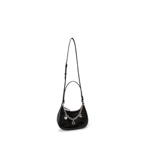 Ralph Lauren Embossed Medium Marcy Zip Shoulder Bag