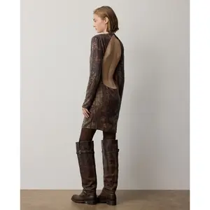 Ralph Lauren Keney Embellished Floral Long Sleeve Mini Dress