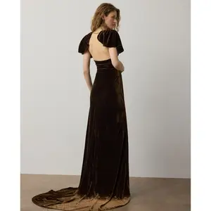 Ralph Lauren Charisse Changeant Velvet Evening Dress