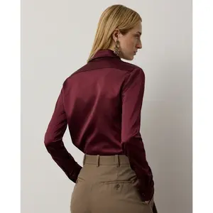 Ralph Lauren Cameron Ii Straight Fit Satin Shirt
