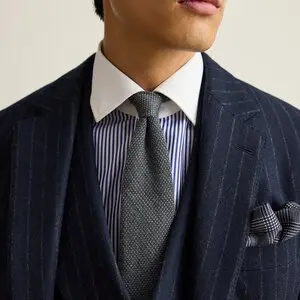 Ralph Lauren Ralph Lauren Textured Wool-Silk-Cashmere Neck Tie Grey
