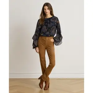 Ralph Lauren Floral Ruffle-trim Georgette Blouse