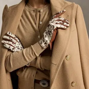 Ralph Lauren Haircalf-leather Gloves - Cognac