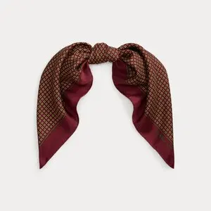 Ralph Lauren Foulard Silk Square Scarf - Wine Multi