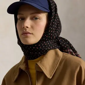 Ralph Lauren Foulard Wool Fringe Scarf - Wine Multi