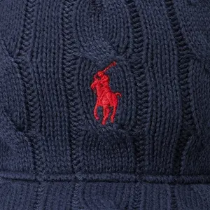 Ralph Lauren Cable-knit Cotton Ball Cap - Navy