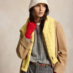 Ralph Lauren Cable-knit Wool-blend Bucket Hat Cream