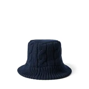 Ralph Lauren Cable-knit Wool-blend Bucket Hat - Hunter Navy