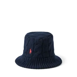 Ralph Lauren Cable-knit Wool-blend Bucket Hat - Hunter Navy
