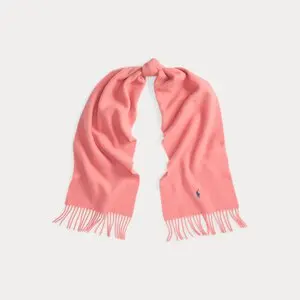 Ralph Lauren Fringe-trim Wool Scarf - Berry