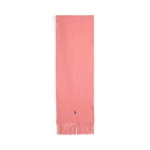 Ralph Lauren Fringe-trim Wool Scarf - Berry