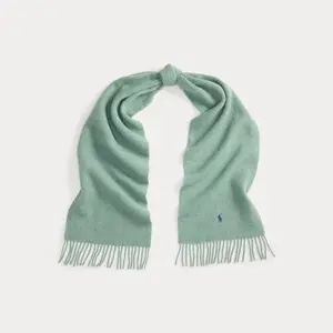 Ralph Lauren Fringe-trim Wool Scarf - Green