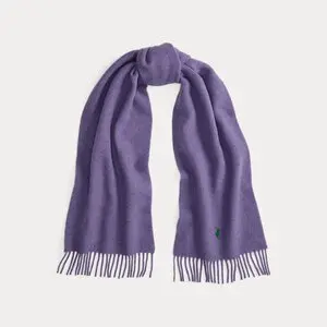 Ralph Lauren Fringe-trim Wool Scarf - Purple