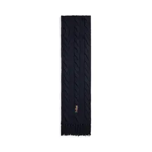 Ralph Lauren Polo Bear Cable-knit Scarf - Navy