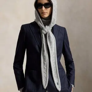 Ralph Lauren Cable-knit Wool-cashmere Wrap Snood - Soft Grey
