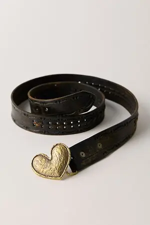 ALKEMIE Heart Buckle Belt - Black