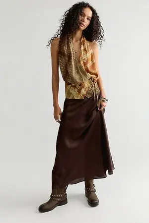 Free People Davie Halter Top - Golden Combo